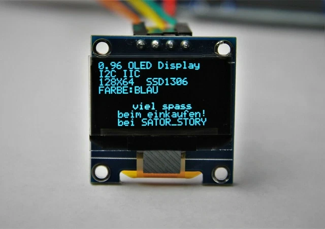 0.96&& OLED DISPLAY SSD1306 I2C/IIC 128x64 Module 4 PIN White/Blue £3. ...