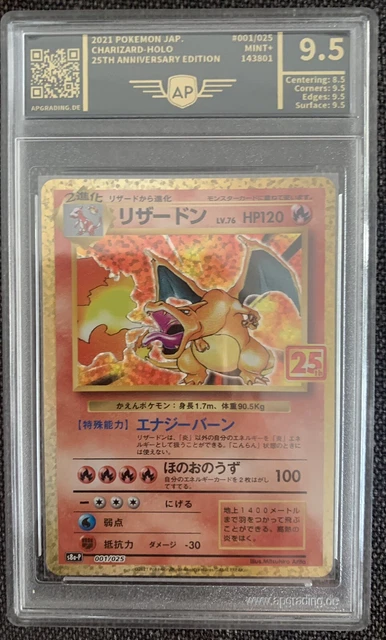 DRACAUFEU 25TH ANNIVERSARY promo Charizard 001/025 s8a-P Japanese Gradé 9,5 AP EUR 191,00 ...