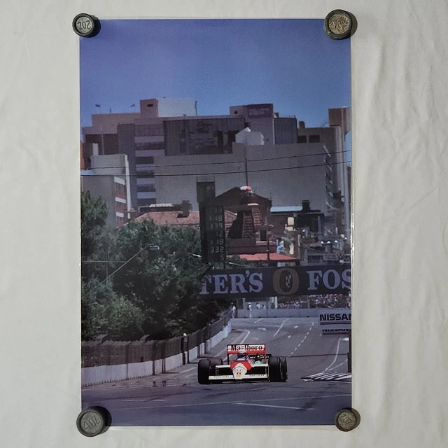 ALAIN PROST FOSTER'S Australia F1 Grand Prix Racing Vintage Laminated ...