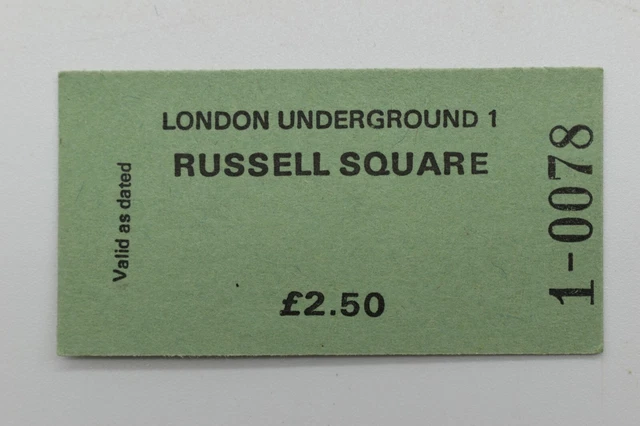 LONDON UNDERGROUND RAILWAY Ticket 0078 Russell Square £3.00 - PicClick UK