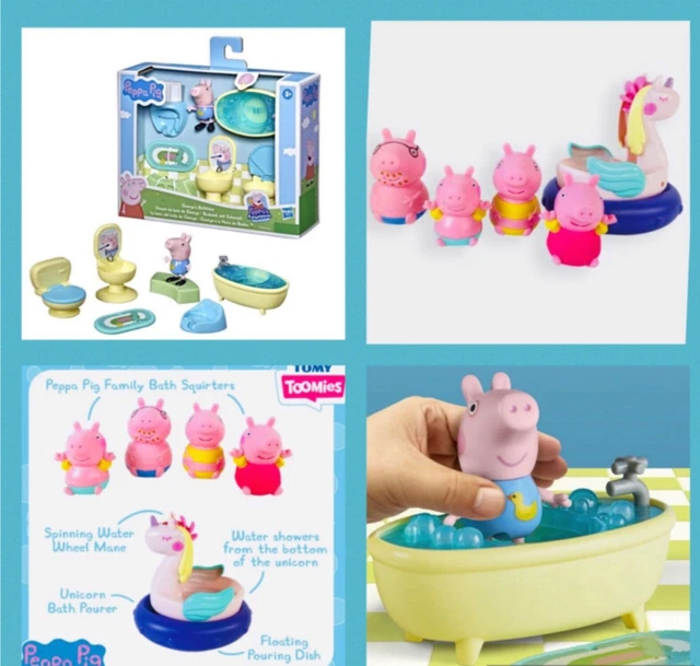 PEPPA PIG BATH Toy House Bathroom Furniture Playset Family Figure ...