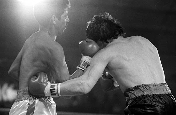 RAY MANCINI LANDS A Left Jab V Johnny Torres Old Boxing Photo $9.00 ...