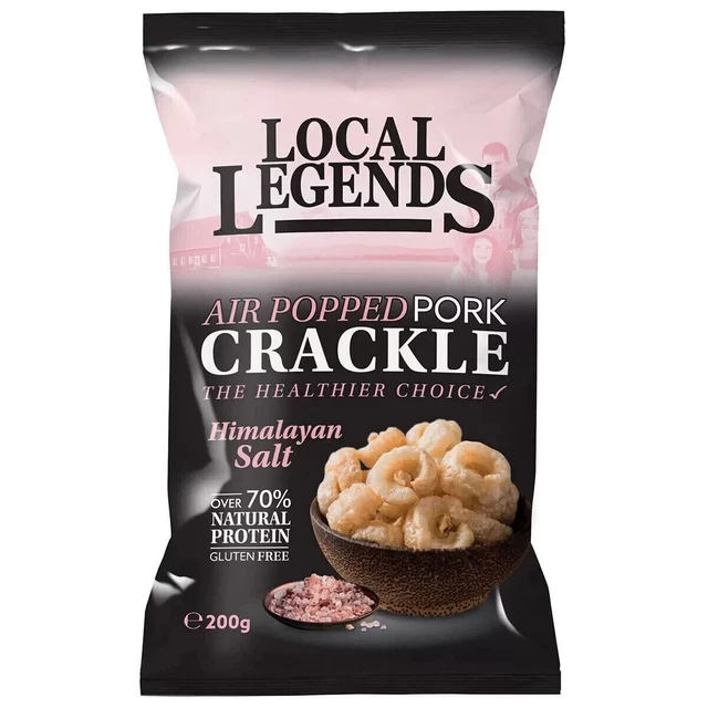 LOCAL LEGENDS AIR popped Pork Crackle with Himalayan Salt 200g Gluten ...