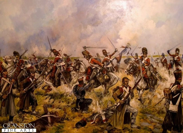FOUR THE CHARGE Scots Greys, Battle of Waterloo military art Postcards ...