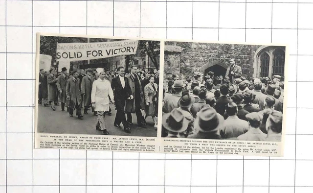 1946 HOTEL WORKERS On Strike,March To Hyde Park, Mr Arthur Lewis MP EUR ...