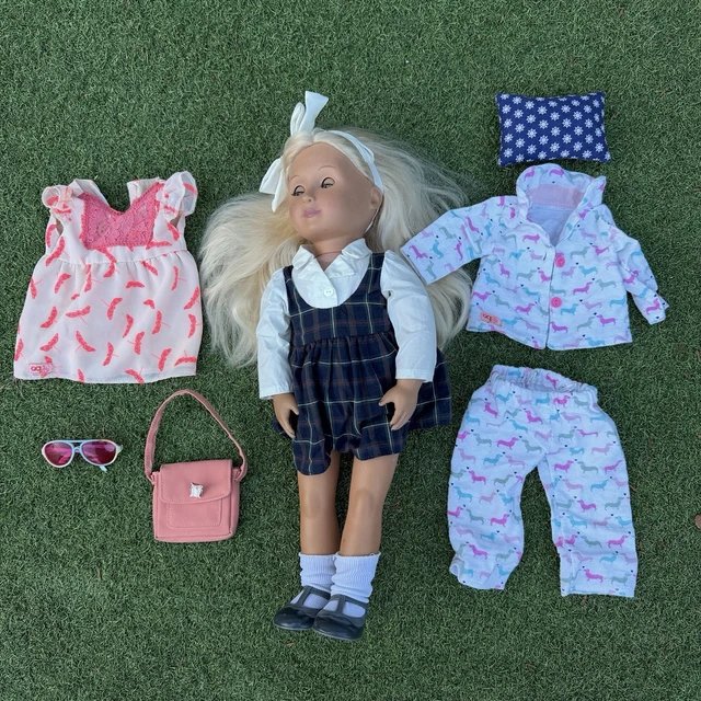 OUR GENERATION BUNDLE Doll School Girl Outfit Cloths Accessories Pjs ...