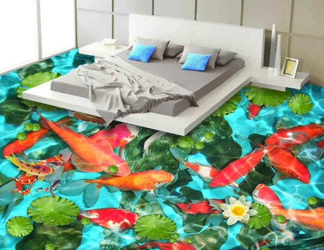 3D RED GOLDFISH A791 Floor WallPaper Murals Wall Print Decal AU Amy ...