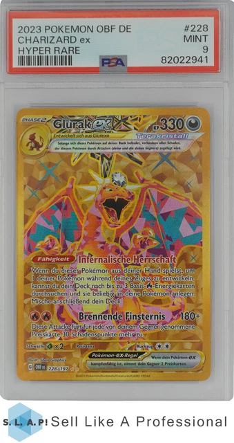 2023 POKEMON GERMAN OBF DE-OBSIDIAN FLAMES 228 CHARIZARD ex HYPER RARE ...