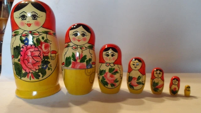 ANCIENNES POUPÉES RUSSES x 7 - MATRIOCHKA - ***** EUR 25,00 - PicClick FR