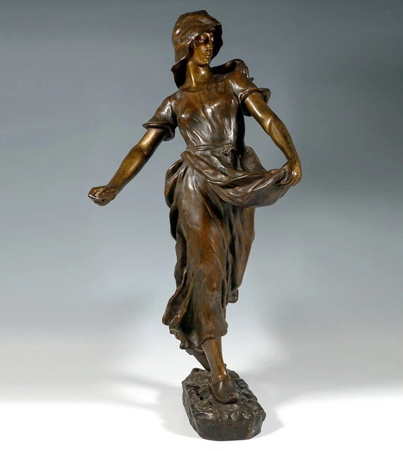 GROSSE GOLDSCHEIDER WIEN Jugendstil Bronze ' La Semeuse ' Die Säerin Um ...