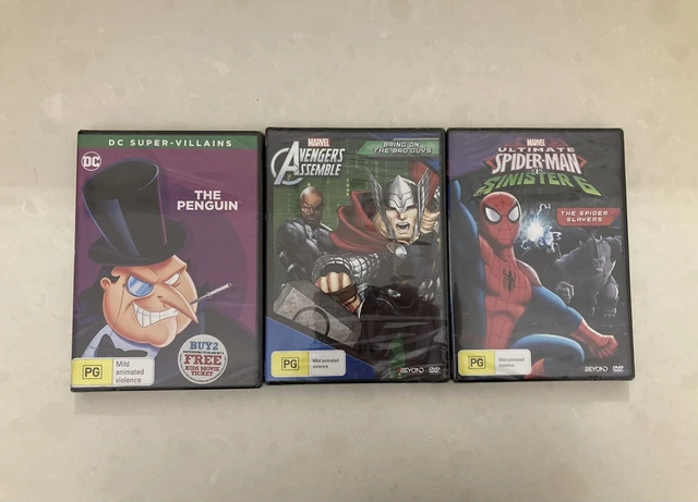 MARVEL/DC ANIMATED DVD Lot - Spider-Man/Avengers/The Penguin - NEW ...