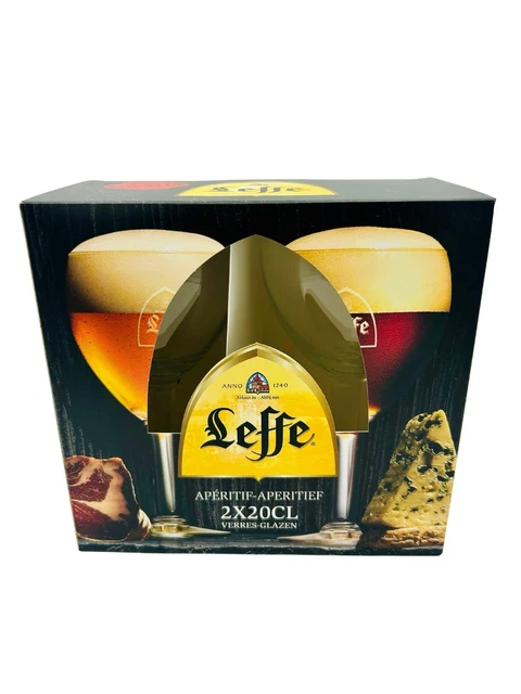 LEFFE 2 X 20cl Belgian Beer Glasses Gift Set Ritzenhoff Brand New home ...