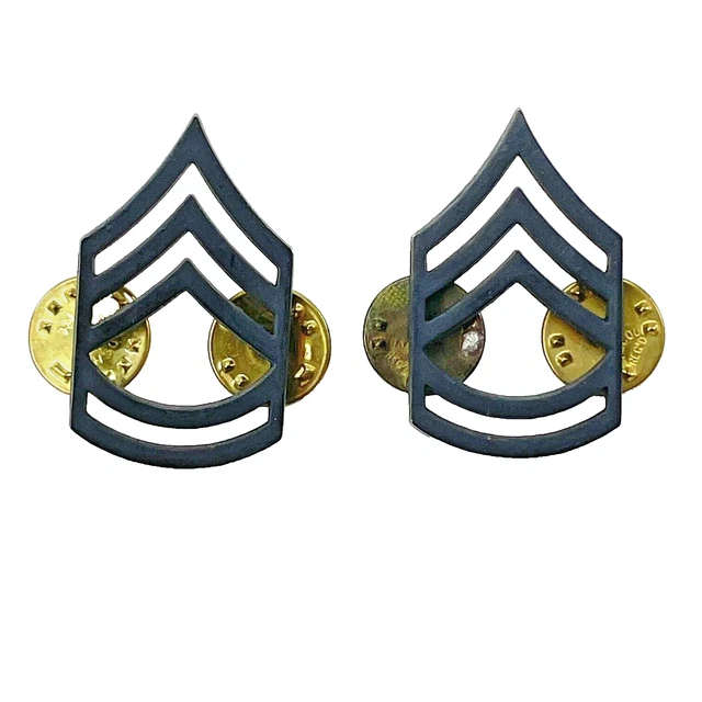 U.S. ARMY SERGEANT First Class SFC E-7 Black Metal Rank Insignia ...