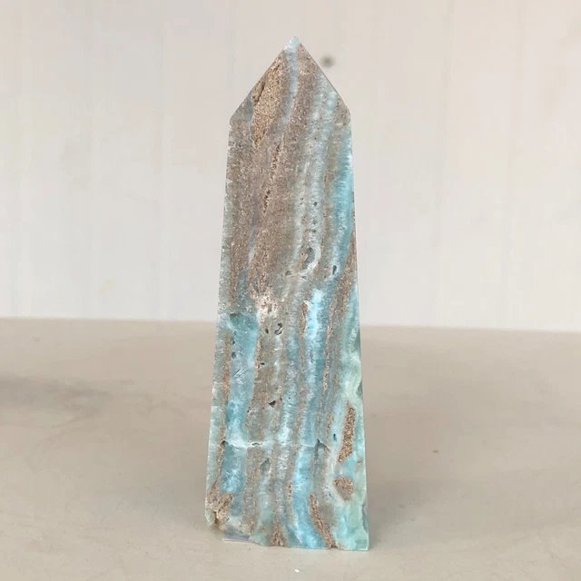 135G NATURAL HEMIMORPHITE Quartz crystal obelisk wand Point Reiki ...