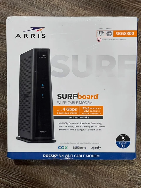 ARRIS SURFBOARD SBG8300 DOCSIS 3.1 Gigabit Cable Modem & AC2350 Dual ...