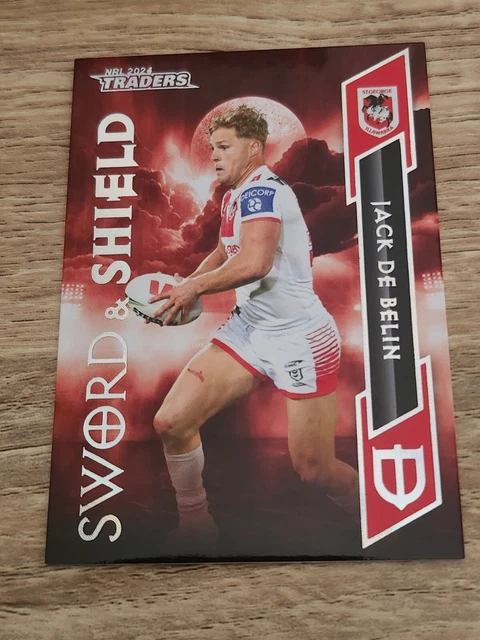 2024 NRL TRADERS Titanium Sword & Shield Card St.george Jack De Belin ...