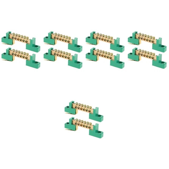 10 PCS COPPER Ground Bars Grounding Bar Grounding Block with 6 Terminal ...