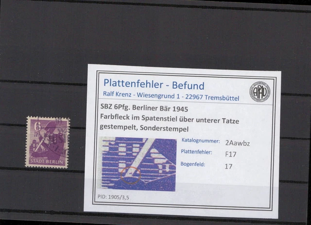 ZONA DI SICUREZZA sociale 1945 errore disco n. 2Aaawbz F17 timbrato ...