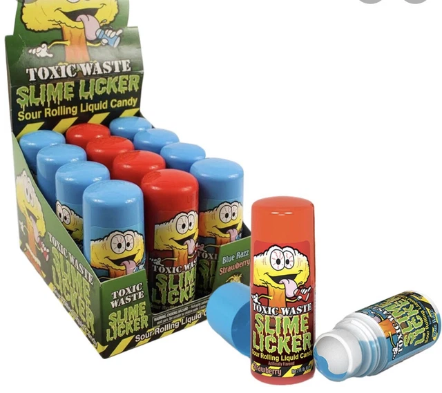 TOXIC WASTE SLIME Lickers Sour Liquid Rolling Candy 12 Pack Sealed Box ...