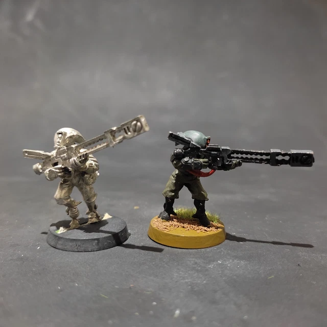 WARHAMMER 40K TAU Empire 2 Pathfinders with Rail Rifles Metal OOP Games ...
