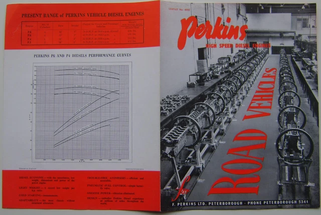 PERKINS HIGH SPEED Diesel Engines Road Vehicles Original Brochure P3 P4 ...