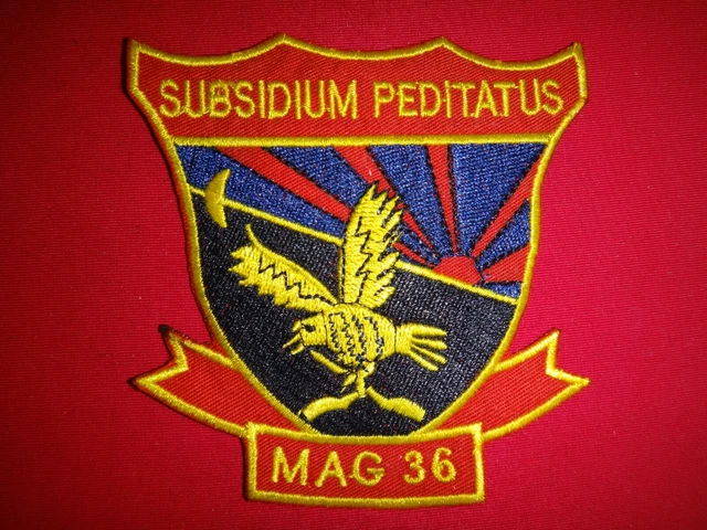VIETNAM WAR PATCH USMC Marine Aircraft Group MAG-36 SUBSIDIUM PEDITATUS ...