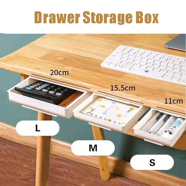 HIDDEN UNDER TABLE Storage Case Drawer Type Storage Box Stationery ...