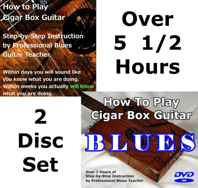 LEARN TO PLAY Cigar Box Guitar 2 DVD Disc Set - CBG 3 String, Picking ...