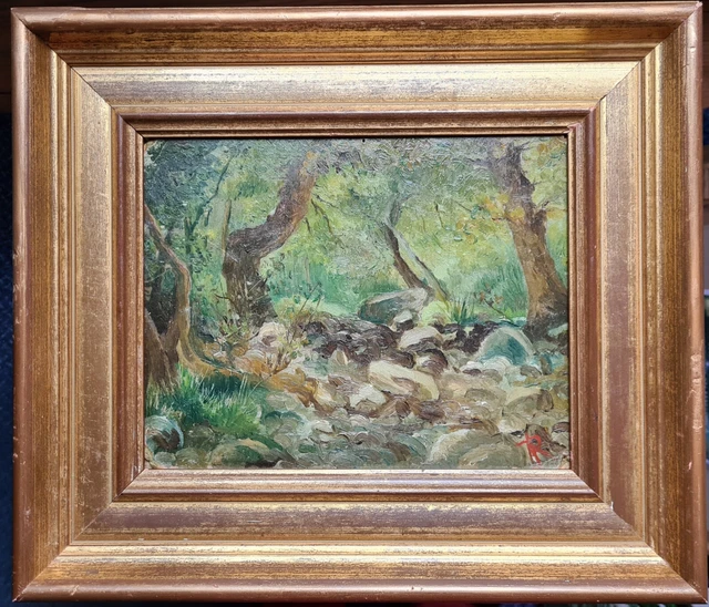 PEINTURE 19ÈME. ECOLE de Barbizon signée d'un monogramme. Huile sur ...