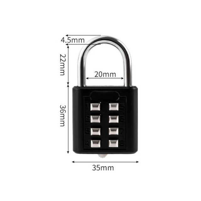 METAL BUTTON COMBINATION Lock 8 Digit Customs Password Lock For Travel ...