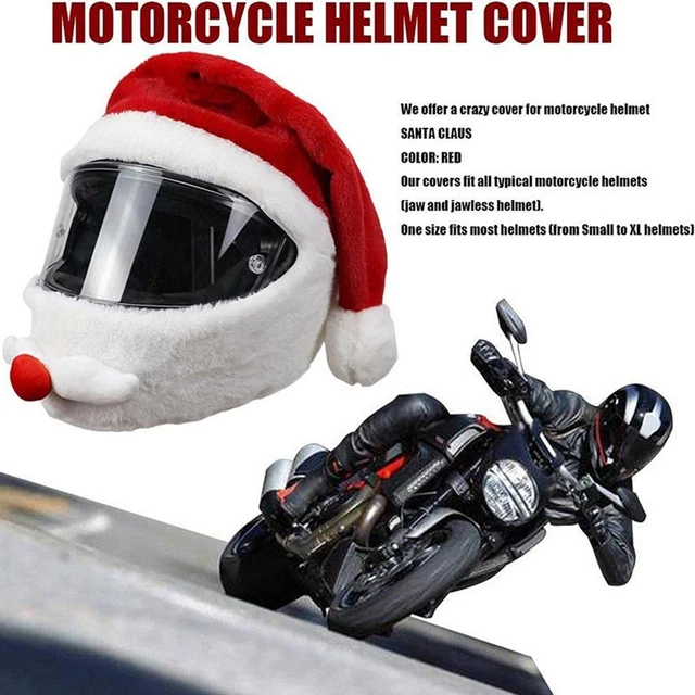 CHRISTMAS HELMET COVER Plush Scratch Proof Motorcycle Helmet Hat For ...