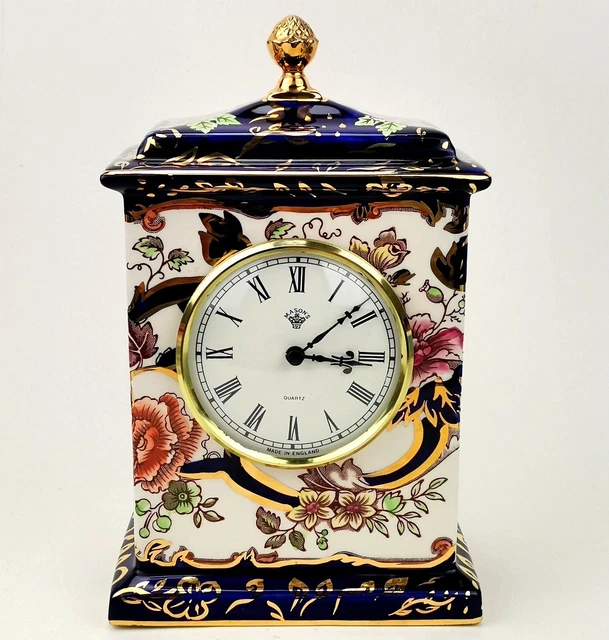 MASONS ROYAL MANDALAY Clock Ironstone Hand Painted Vintage Mantel ...