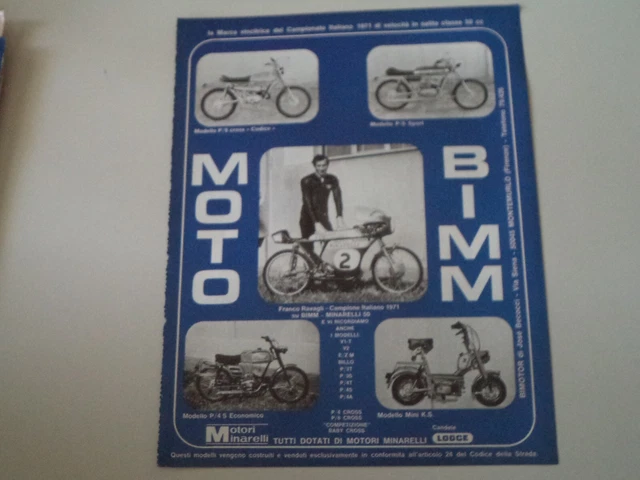ADVERTISING PUBBLICITÀ 1972 MOTO BIMM CROSS CODICE 50/SPORT/MINI KS ...