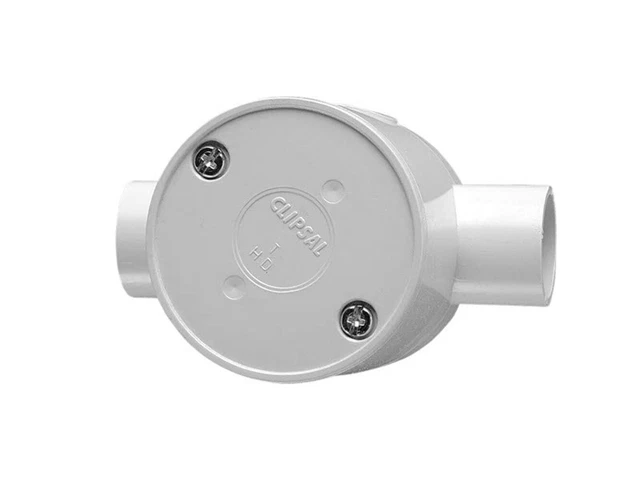 2 WAY ENTRY Round Standard Deep Junction Box, 20 mm Size, Grey $15.95 ...