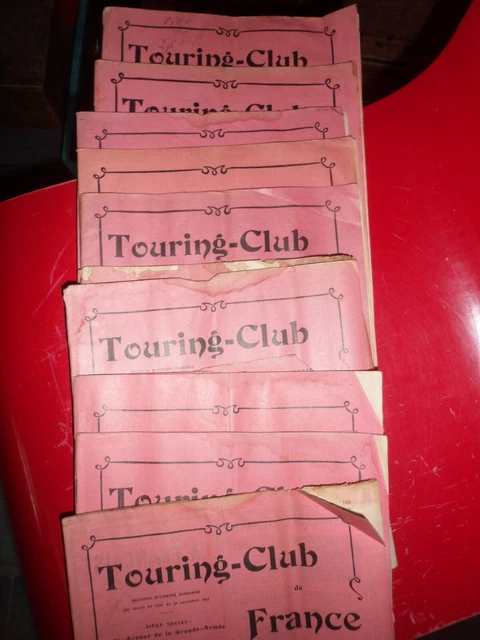 LOT DE 11 REVUE MENSUELLE DU TOURING CLUB DE FRANCE - DE AVRIL 1909 à ...