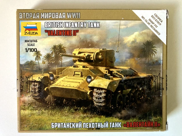 ZVEZDA 1:100 BRITISH Infantry tank Valentine II model kit, factory ...