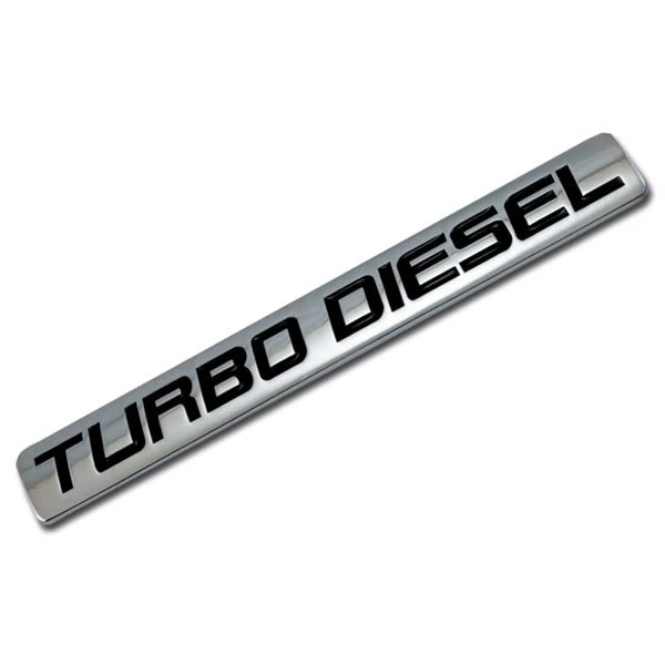 CHROME/BLACK METAL TURBO Diesel Engine Race Motor Swap Badge For Trunk ...