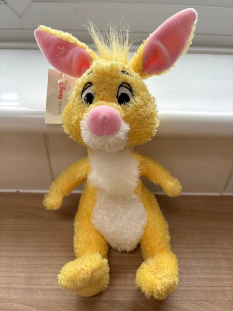 DISNEY STORE VINTAGE Winnie The Pooh Rabbit Fluffy Beanie Plush Soft ...