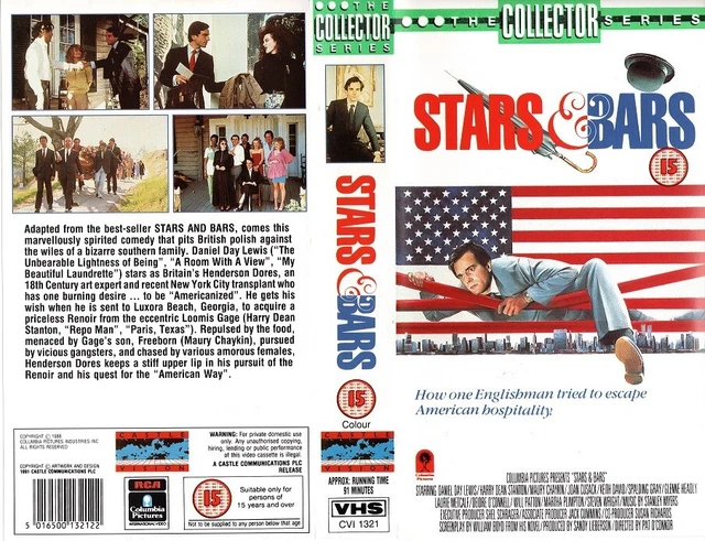 STARS & BARS (1988) - Daniel Day Lewis - PAL VHS tape - OOP ! £16.32 - PicClick UK