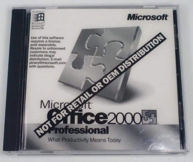 MICROSOFT OFFICE 2000 Professional 2 CD-ROM Set - Not for Retail $16.20 ...