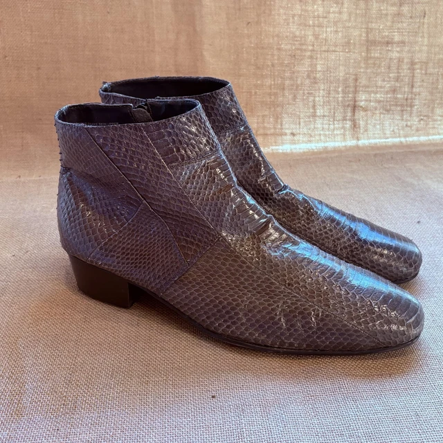 GIORGIO BRUTINI BOOTS Mens 13 Gray Snake Western Ankle Zip Private ...