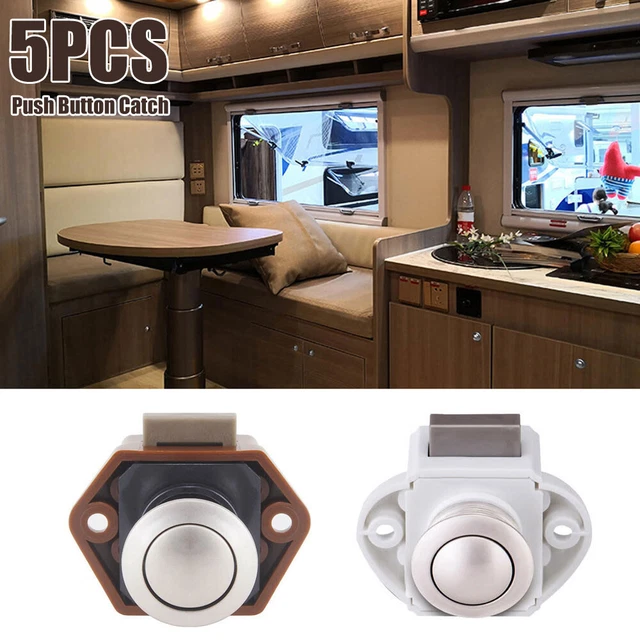 5/10X PUSH BUTTON Catch Lock Latch Drawer Cupboard Door Cabinet Knob Campervan~ £11.69 - PicClick UK