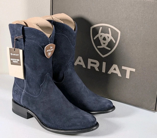 ARIAT YELLOWSTONE MIDNIGHT Rancher Roper Boots Size 10.5D Oiled Navy ...