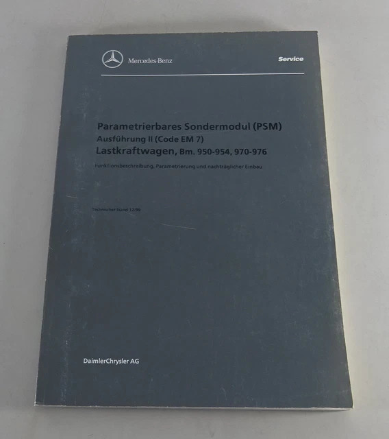 MANUEL MERCEDES BENZ Actros Parametrierbares Sondermodul Psm , 12/1999 ...