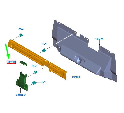 FORD RANGER T6 MK1 Rear Seat Belt Guide Bracket Bezel 2554297 NEW ...