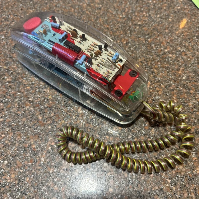 UNISONIC MODEL 6900ZL Retro Clear Plastic See Through Telephone Corded ...