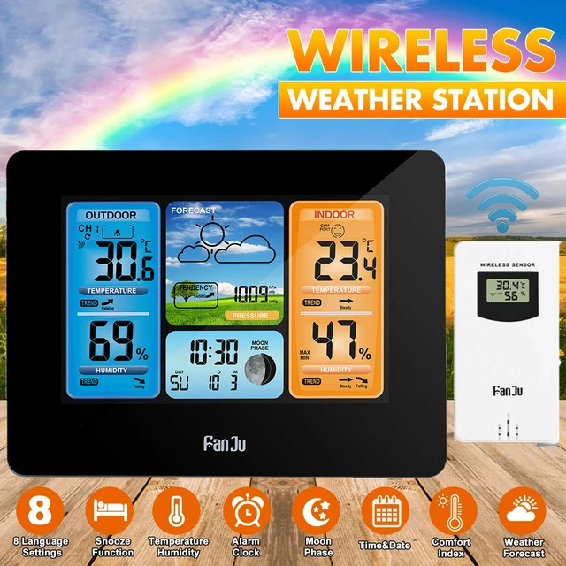 DIGITALES WETTERSTATION FUNKWETTERSTATION Thermometer Wettervohersage ...
