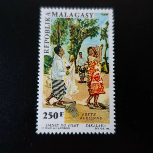MADAGASCAR POST AERIAL Pa N°100 Dance Sakalava Of Net mint Luxury MNH ...