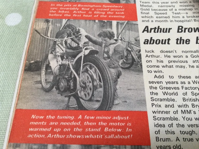 ARTHUR BROWNING SCRAMBLER Speedway Rider Motorcycle Period Article. EUR ...