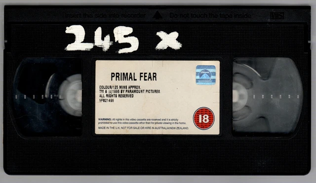 PRIMAL FEAR RICHARD Gere Laura Linney Edward Norton Big Box VHS £6.49 ...